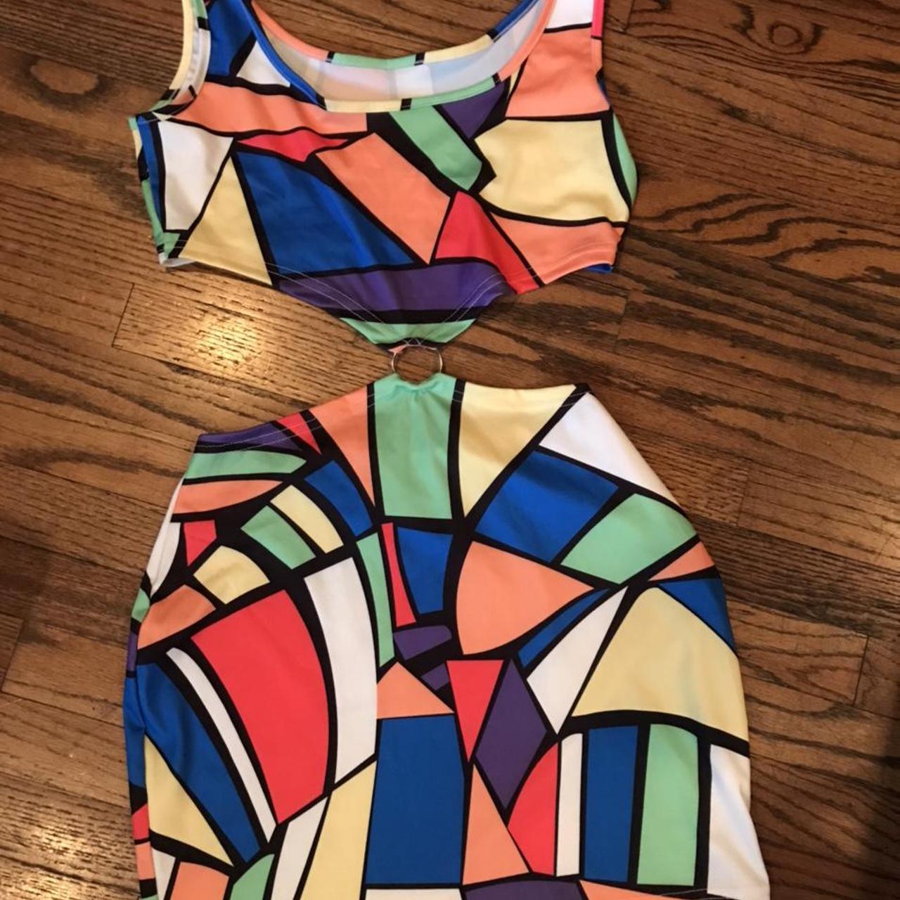 Super, cute and colorful body con dress. Brand new.... - Depop