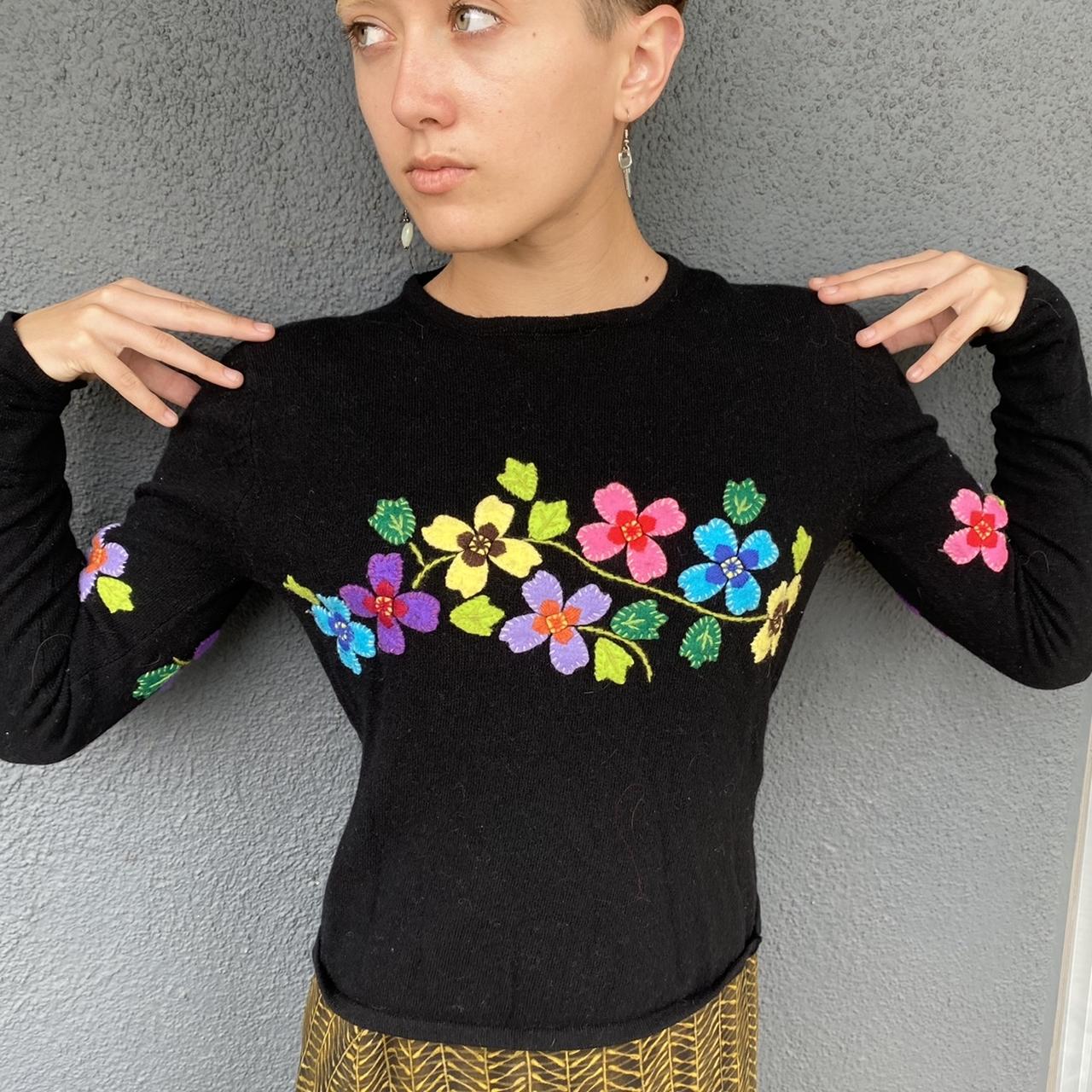 🌼flower power knit sweater🌼 lightweight, groovy lil... - Depop