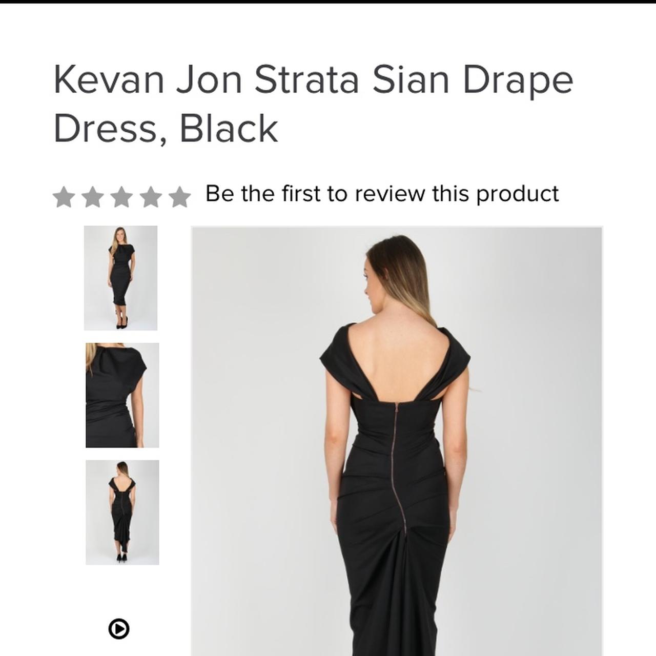 Kevan Jon strata sian drape dress in black. Worn... - Depop