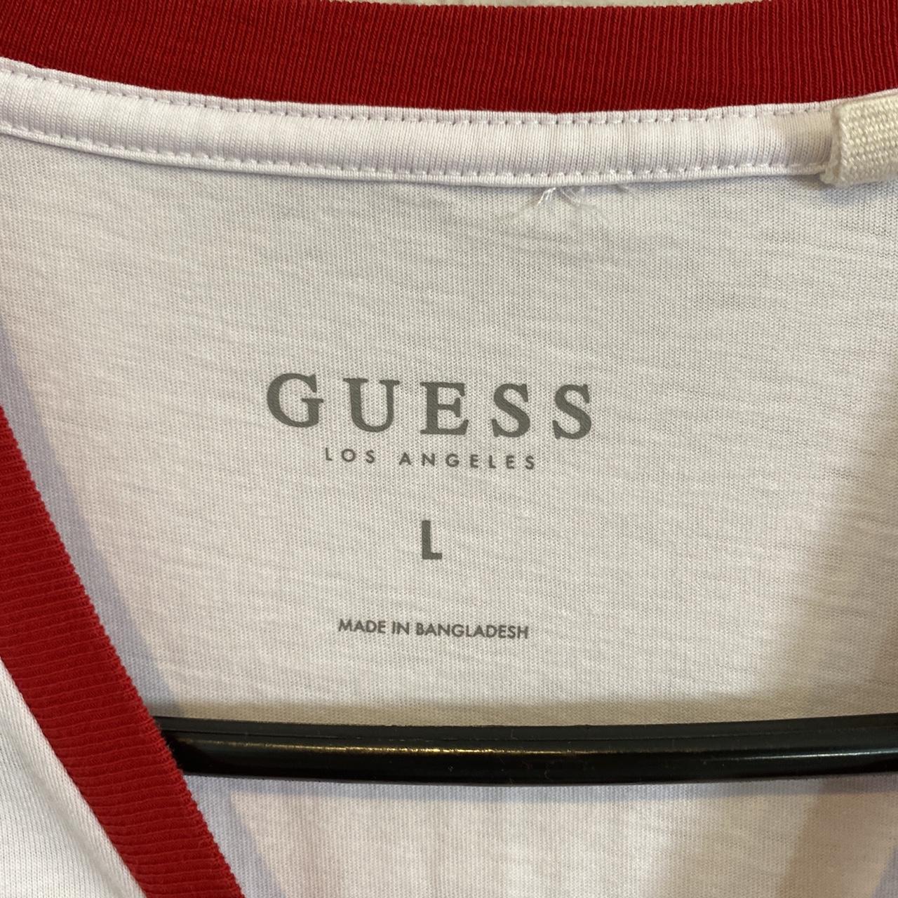 modern guess logo red rimmer shirt ! fits true to... - Depop