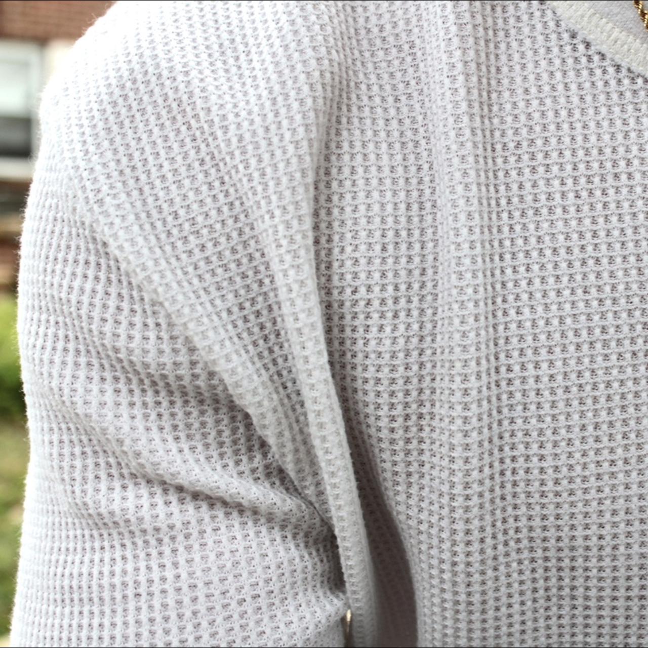 WHITE WAFFLE LONG SLEEVE - Depop