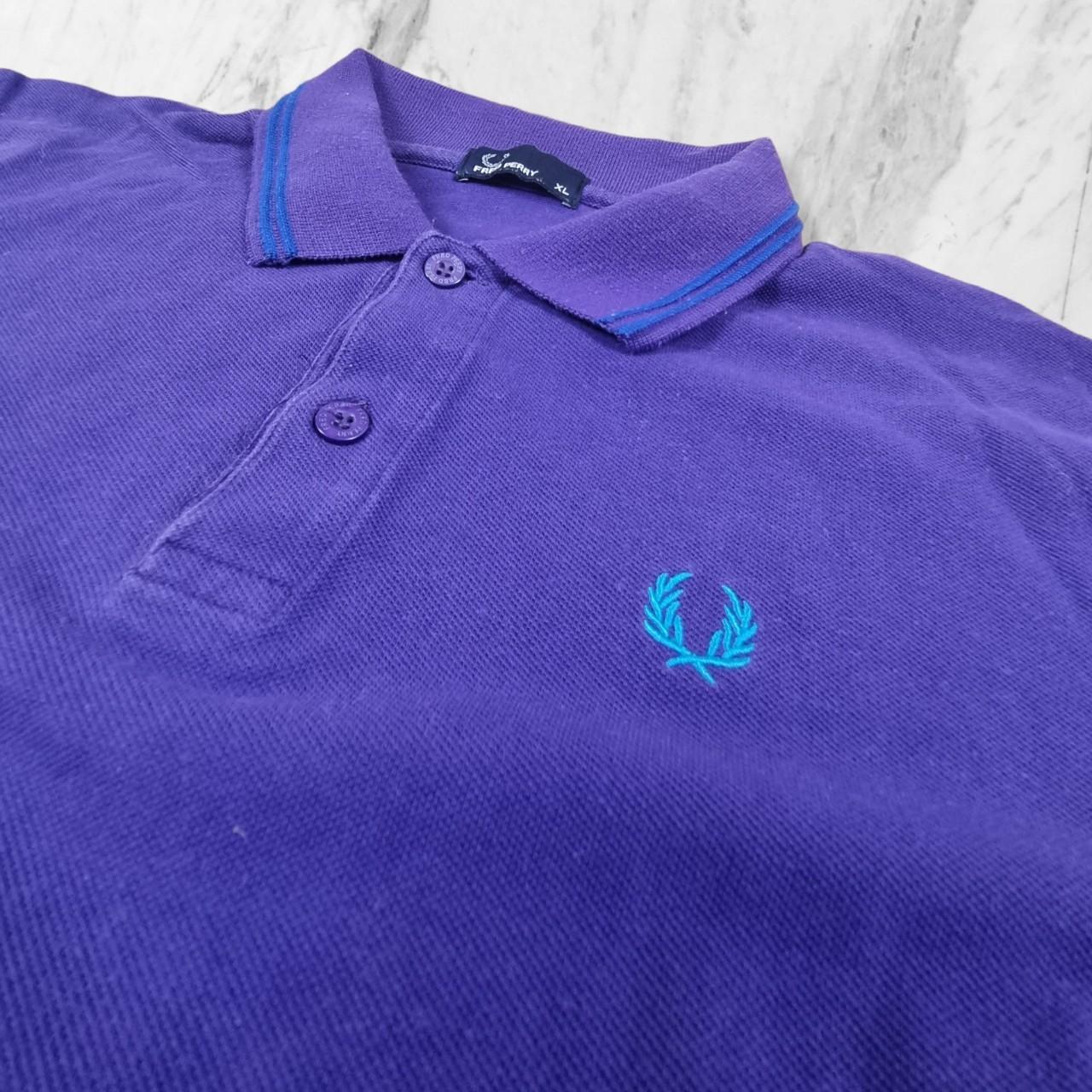 💥 Fred Perry Polo Shirt purple, collar logo Cond:... - Depop