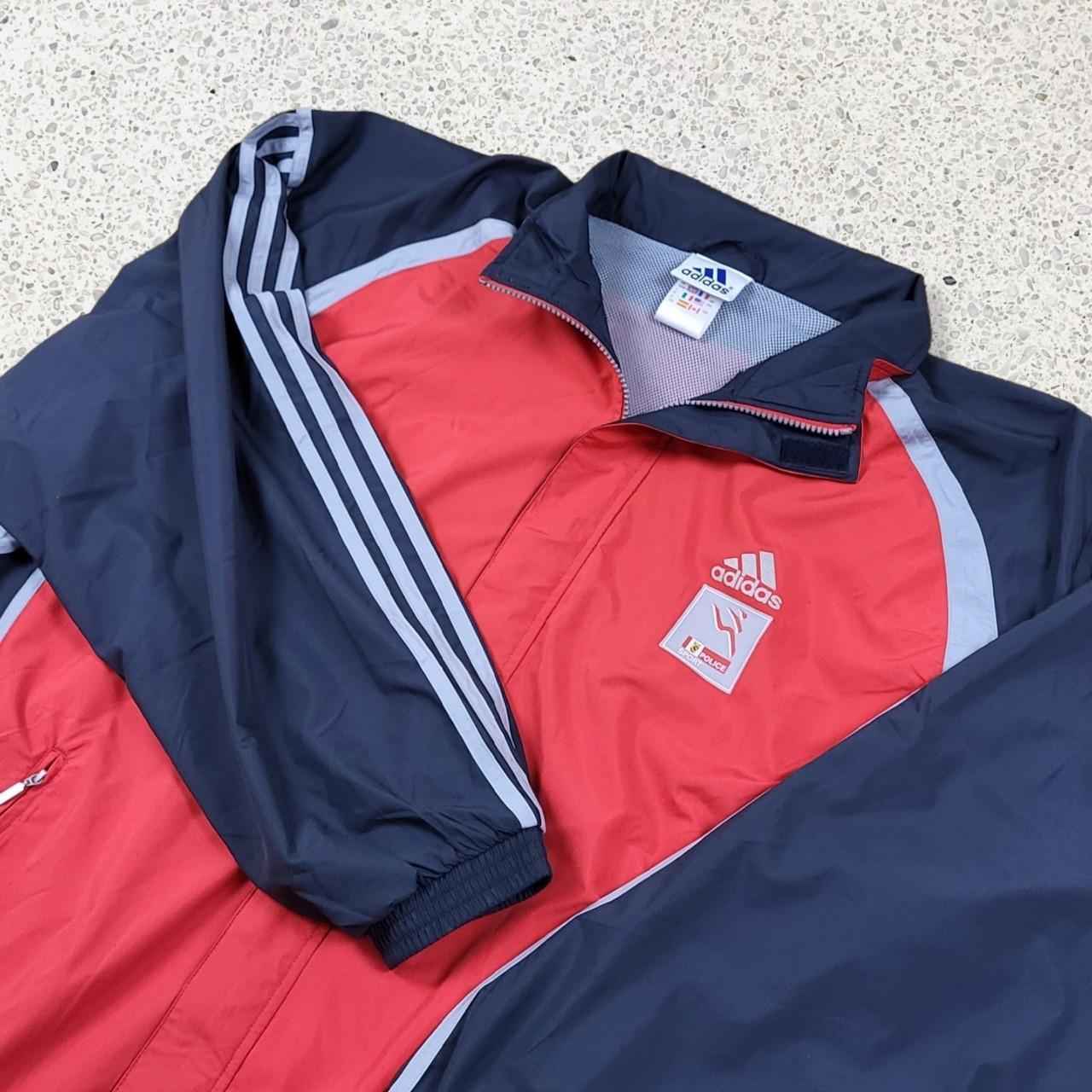 💥 Adidas Police Windbreaker red/grey/black,... - Depop