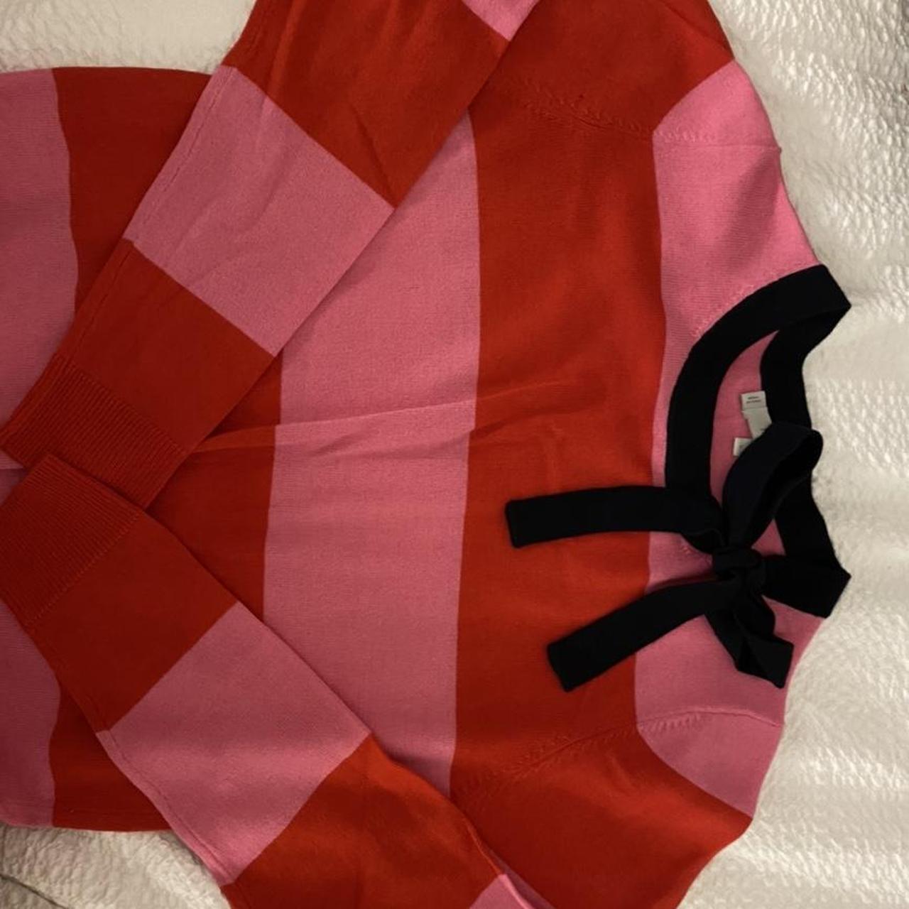 Hobbs Women's Pink and Red Jumper | Depop