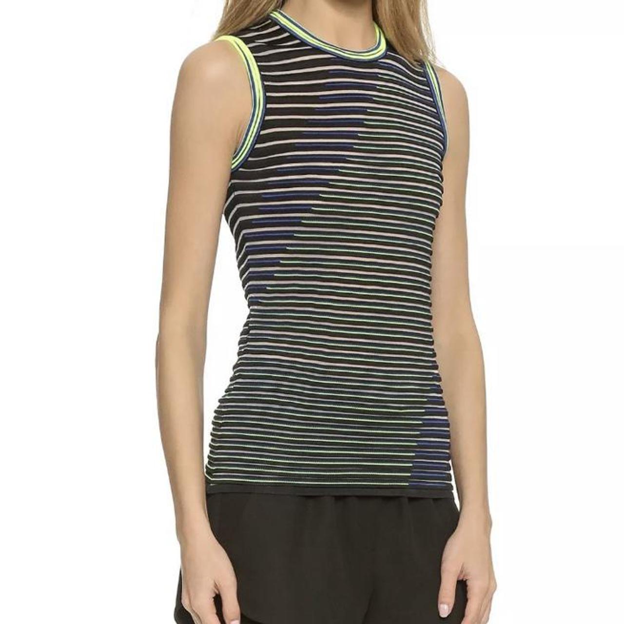 Alexander Wang Twisted Graphic Stripe Tank Referee... - Depop