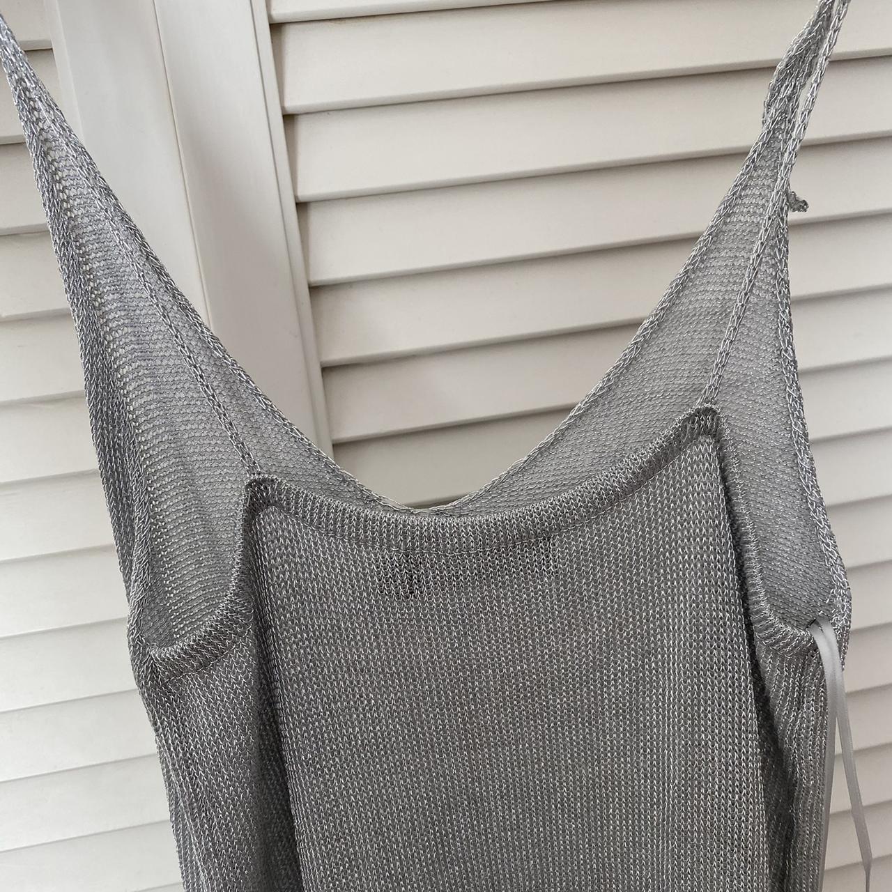Glassons Silver metallic knit/mesh chainmail dress... - Depop