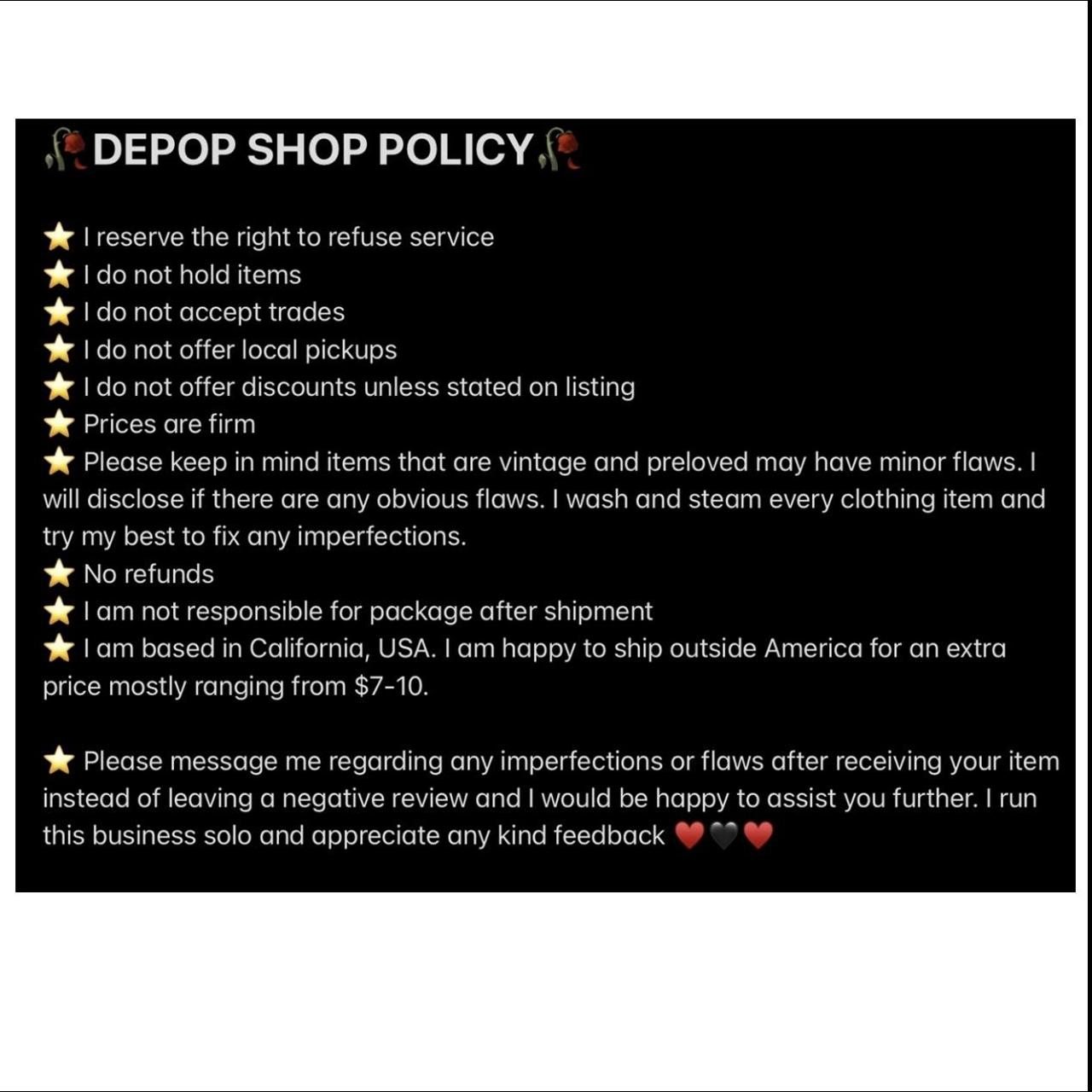 Please Read Entire Shop Policy Before Purchasing ⭐️ Depop