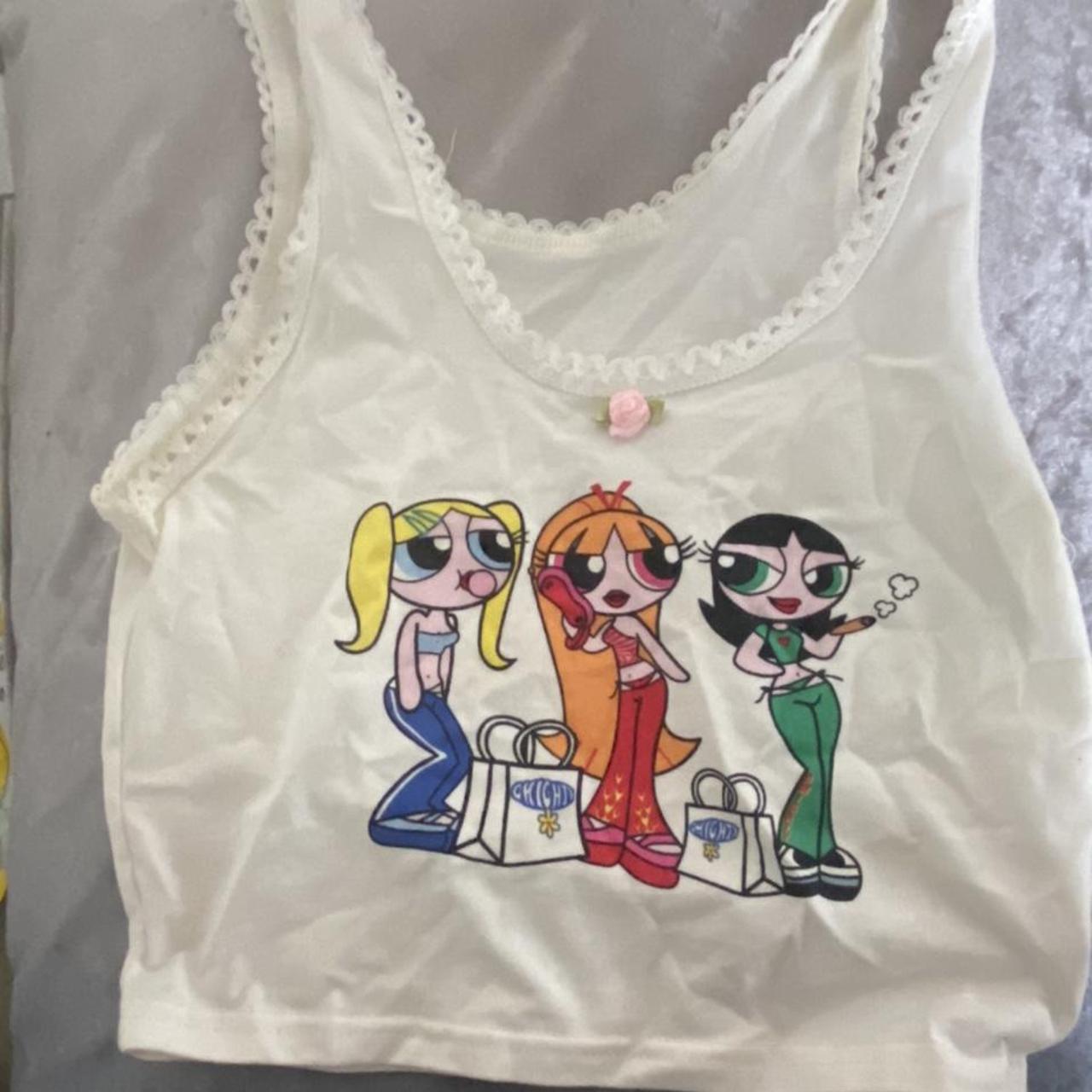 Power puff girls cropped vest top... - Depop