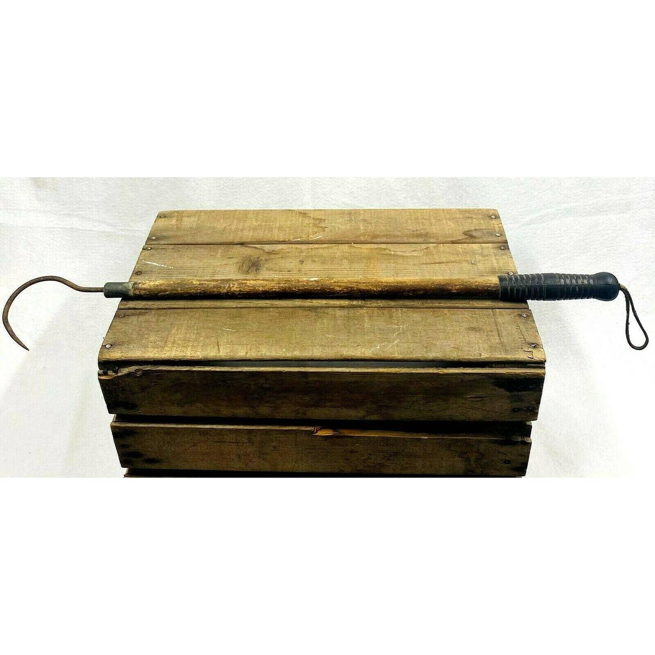 Antique Hanging Fishing Gaff w/Wood Handle Steel... - Depop