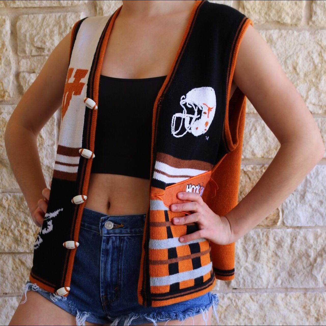 UT Longhorns Knit Sweater Sleeveless Game Vest ... - Depop