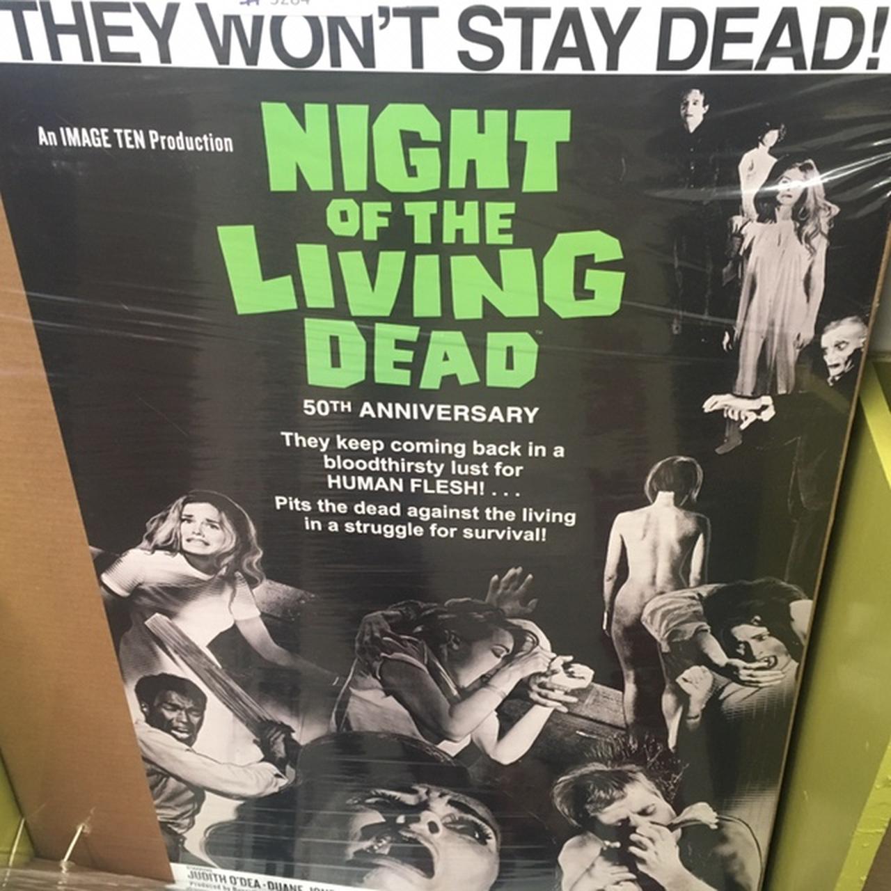Night of the living dead horror zombie poster.... - Depop