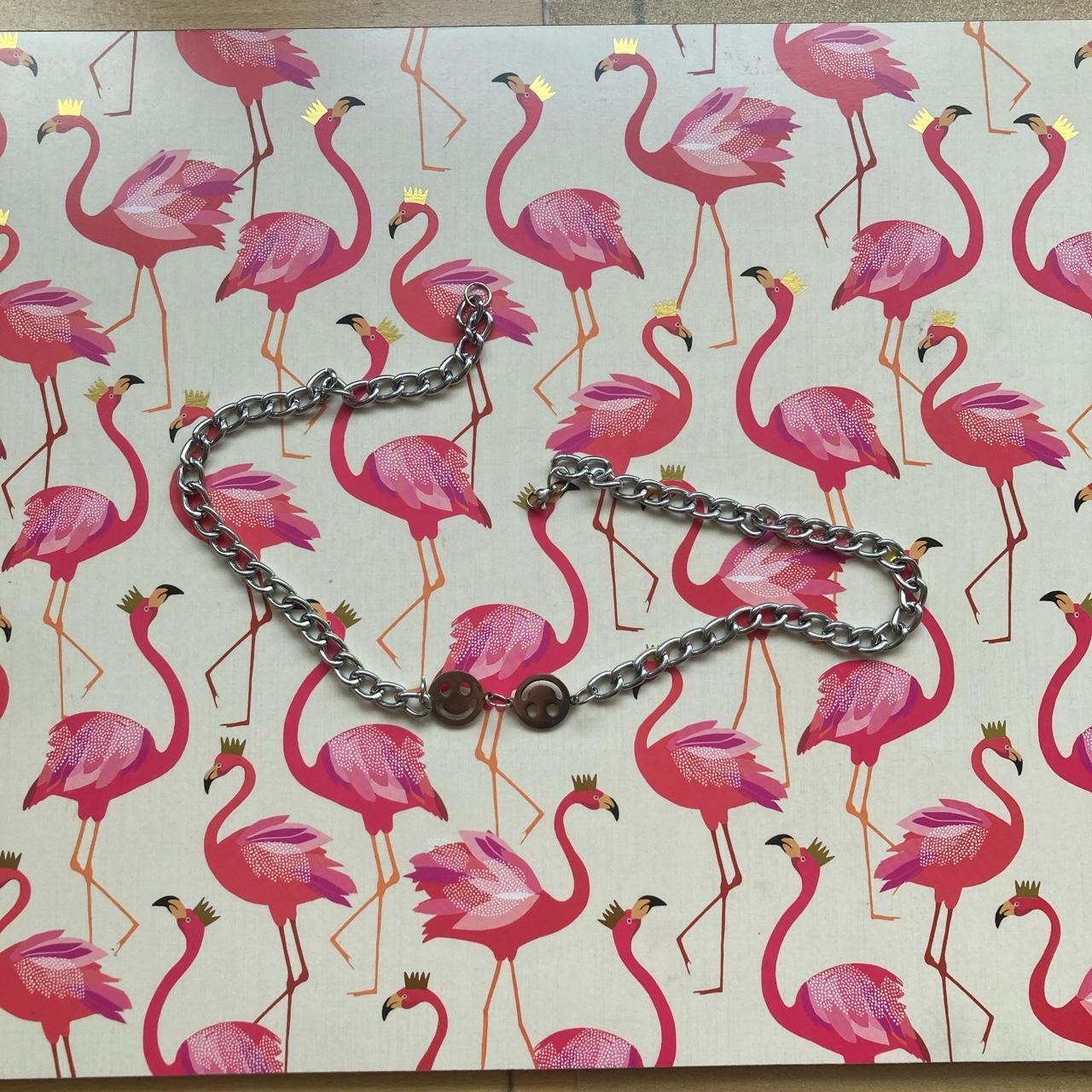 Smiley faces chain necklace Colour: sliver... - Depop