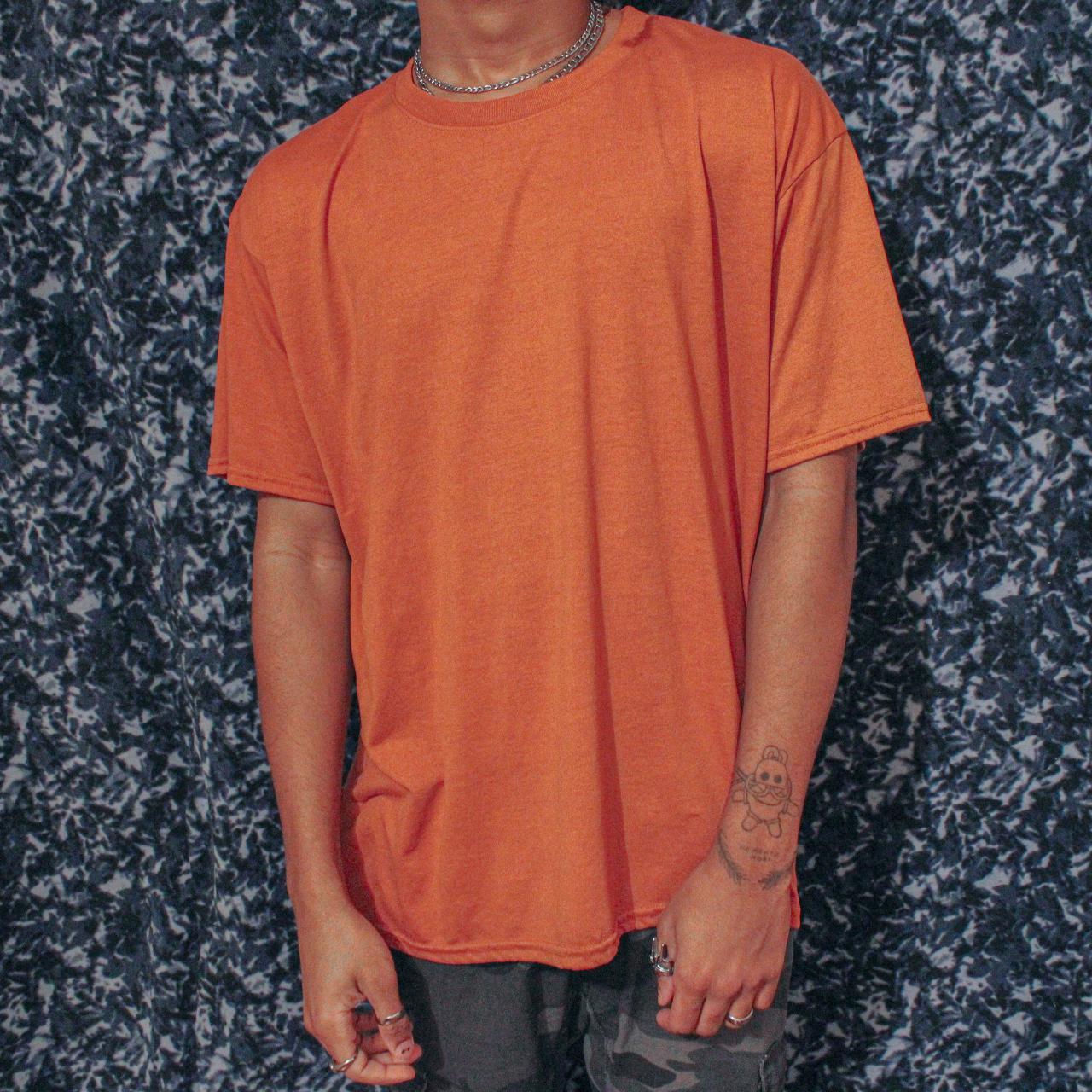 Basic Orange Gildan Performance T-Shirt 100%... - Depop