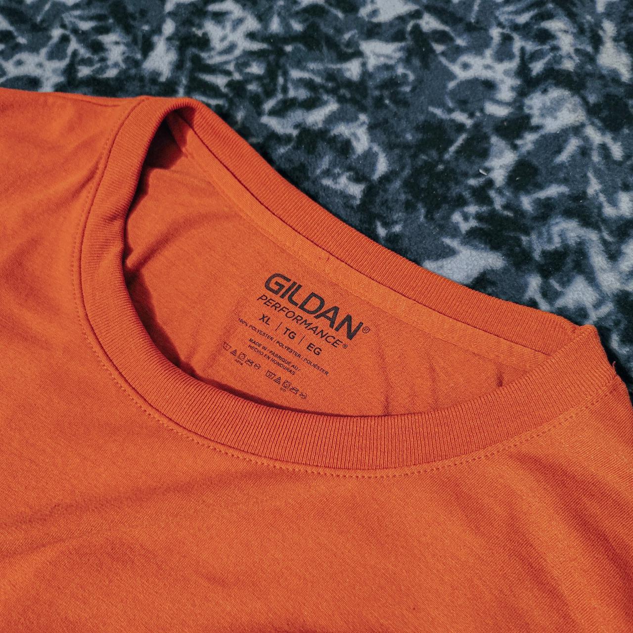 Basic Orange Gildan Performance T-Shirt 100%... - Depop