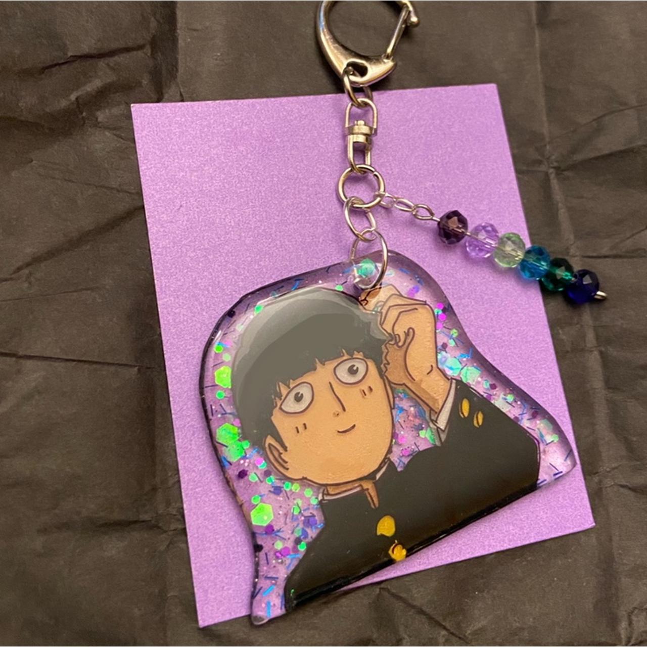 Mob Psycho 100 school uniform glitter charm keychain... - Depop