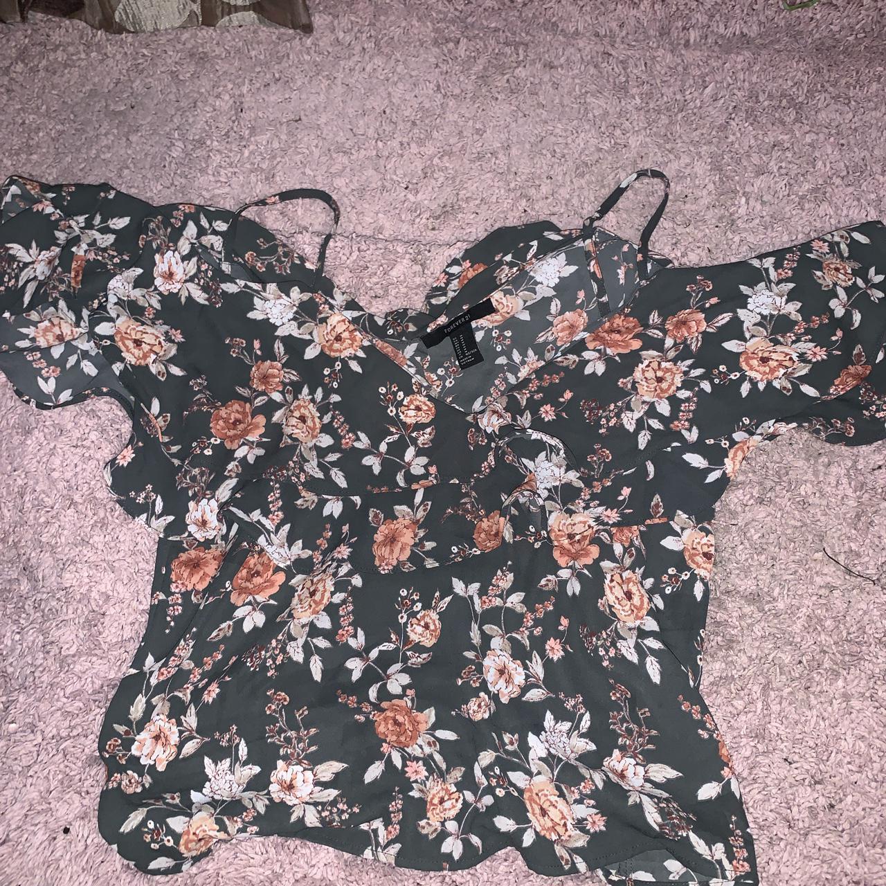 Forever 21 Off The Shoulder Floral Top Bought In Depop