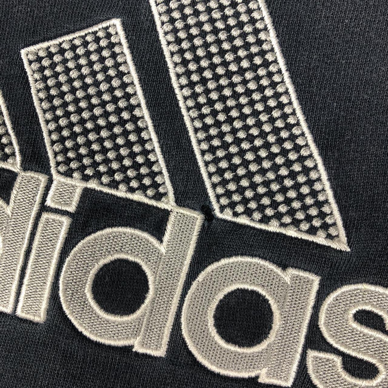 Vintage Navy Adidas oversized embroidered spell out... - Depop