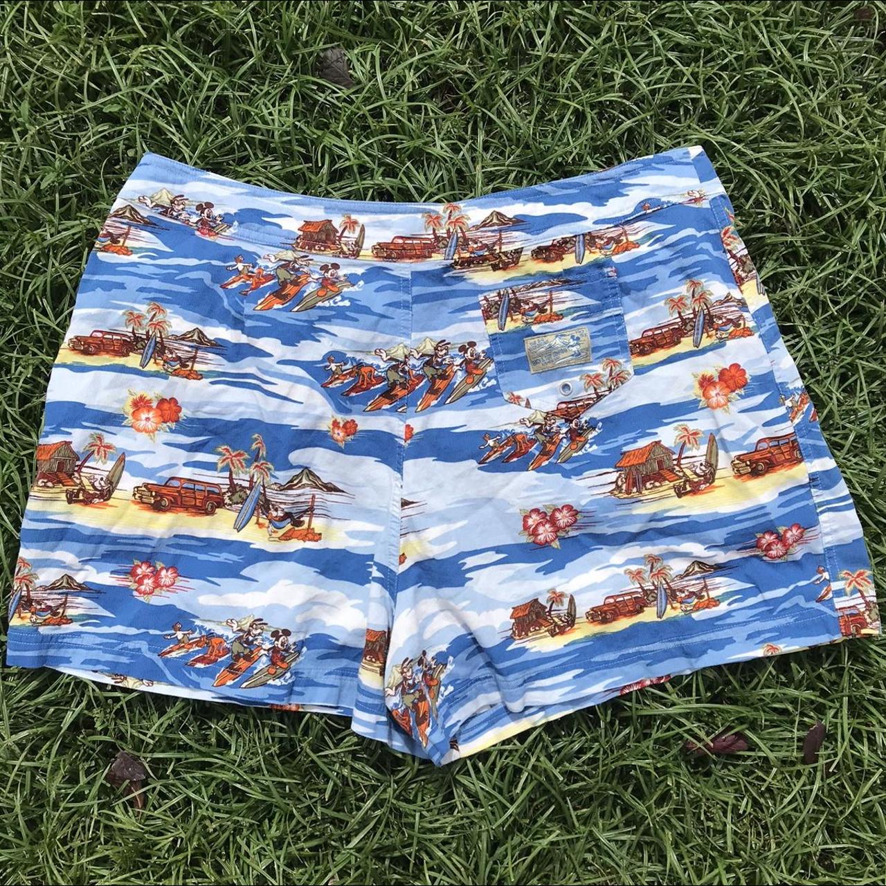 Disney Mens Blue And White Shorts Depop
