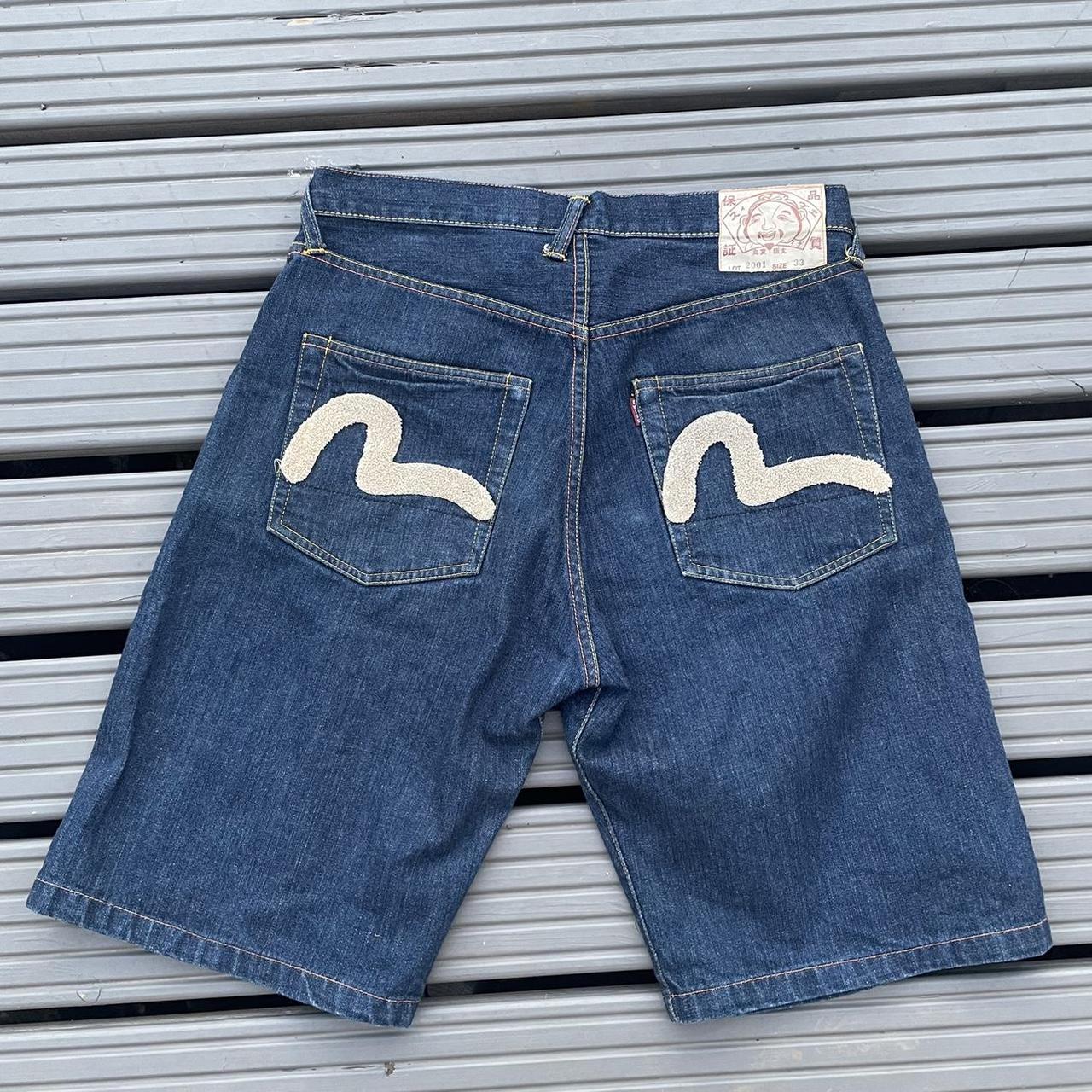 authentic evisu jean shorts - rare evisu “evisu is... - Depop