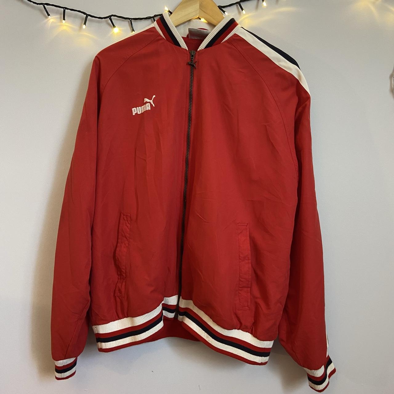 Puma Men's Red and White Jacket | Depop