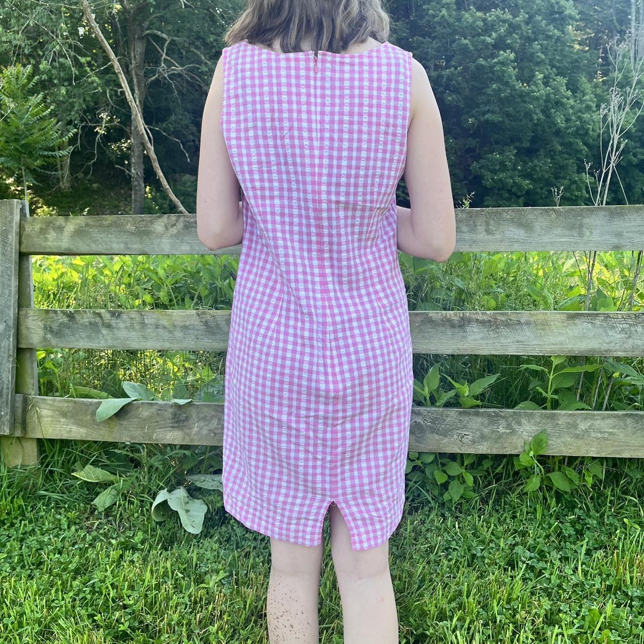 Vintage Pink Gingham Dress Size 8 In Perfect Depop