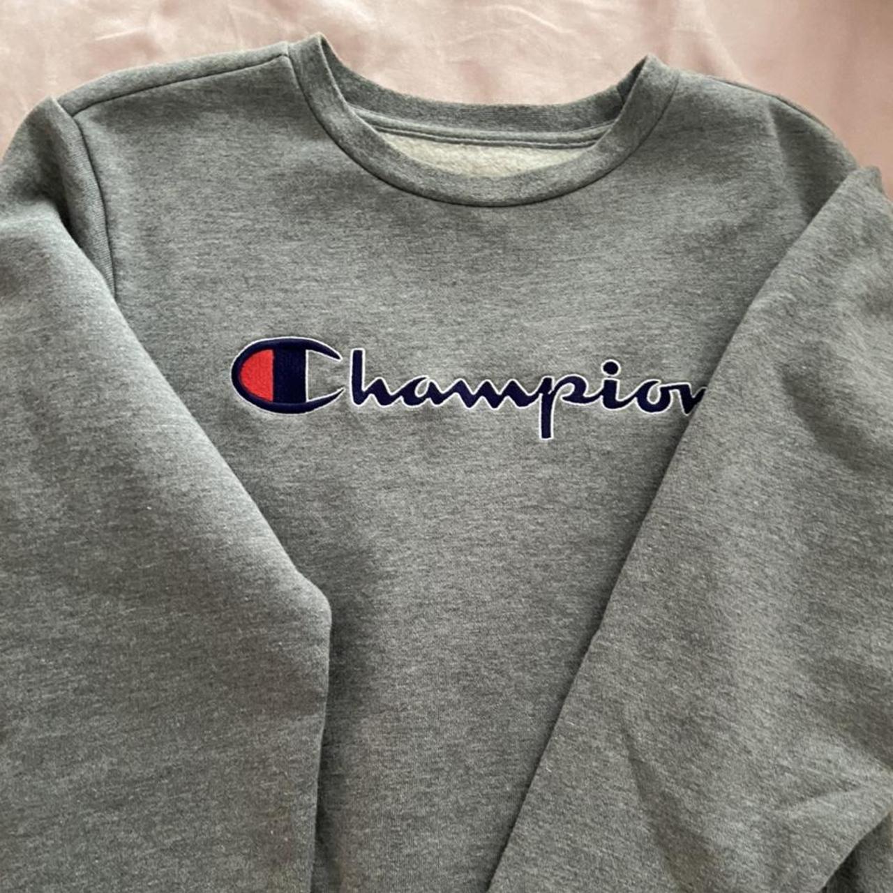 Champion sweater large in kids fits more like a... - Depop
