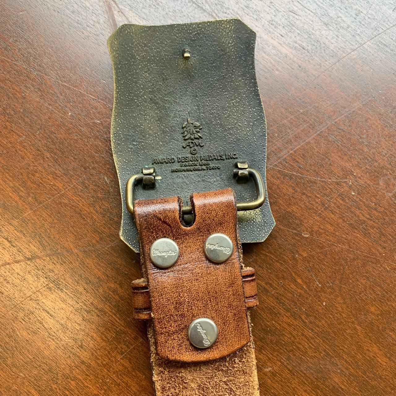 Cowboy rectangle buckle Wrangler belt wagon buffalo... - Depop