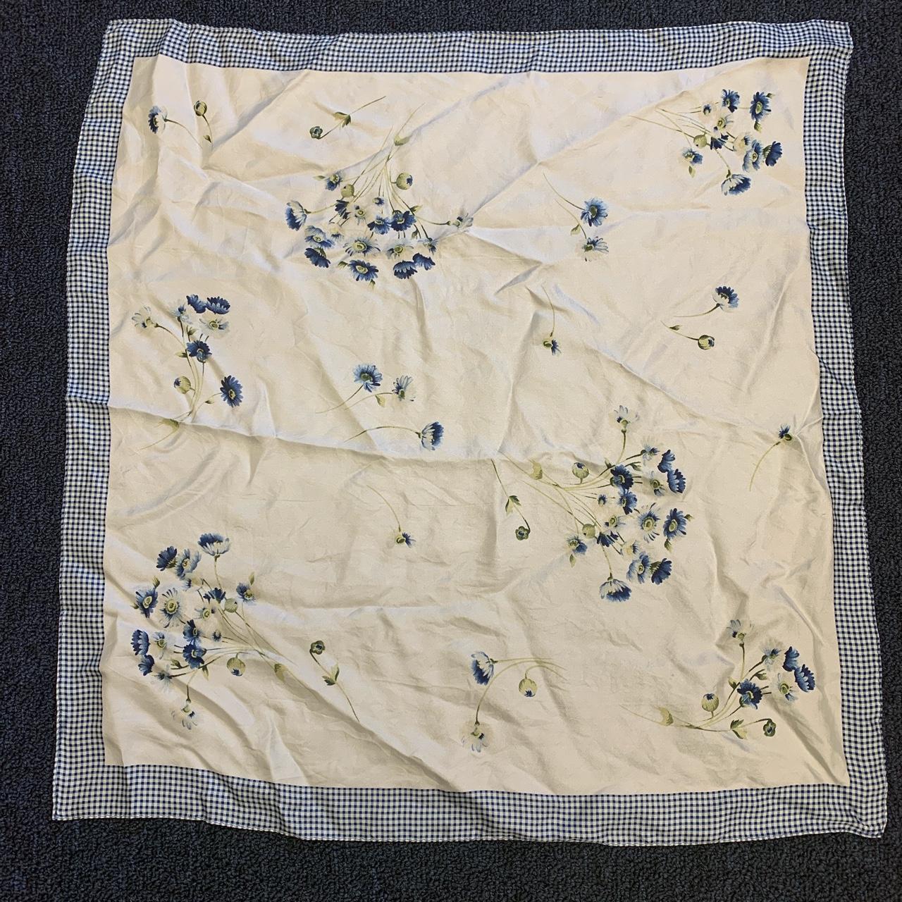 Coach daisy floral square Scarf Blue Bouquets... - Depop