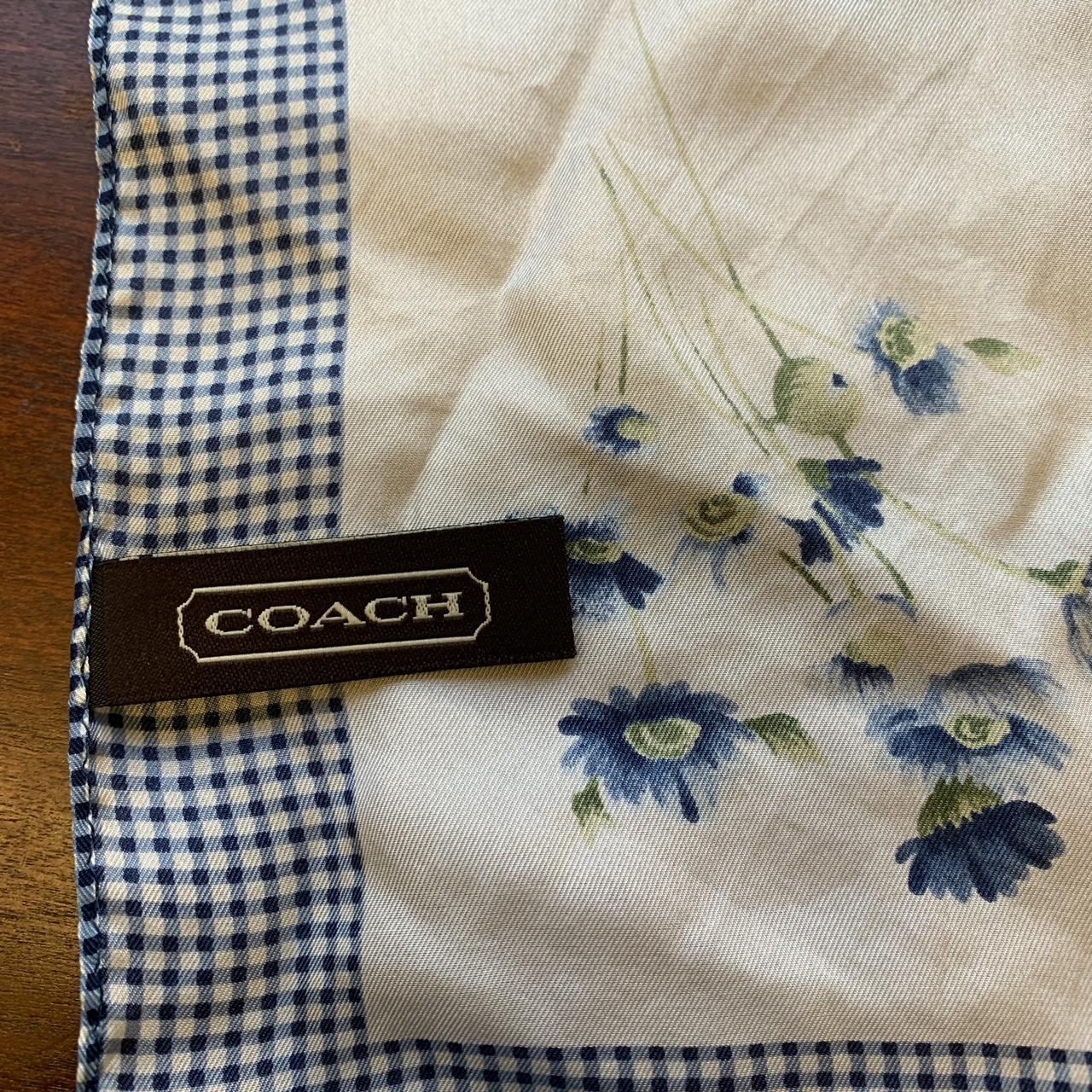 Coach daisy floral square Scarf Blue Bouquets... - Depop