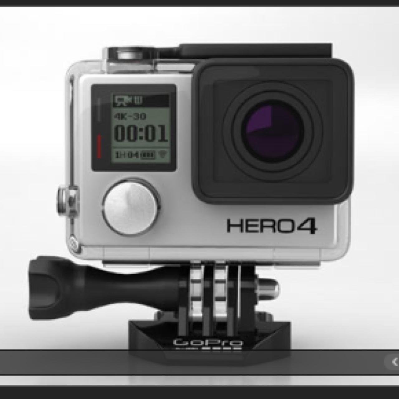 Go pro hero 4 with waterproof case and strap for sale - Depop