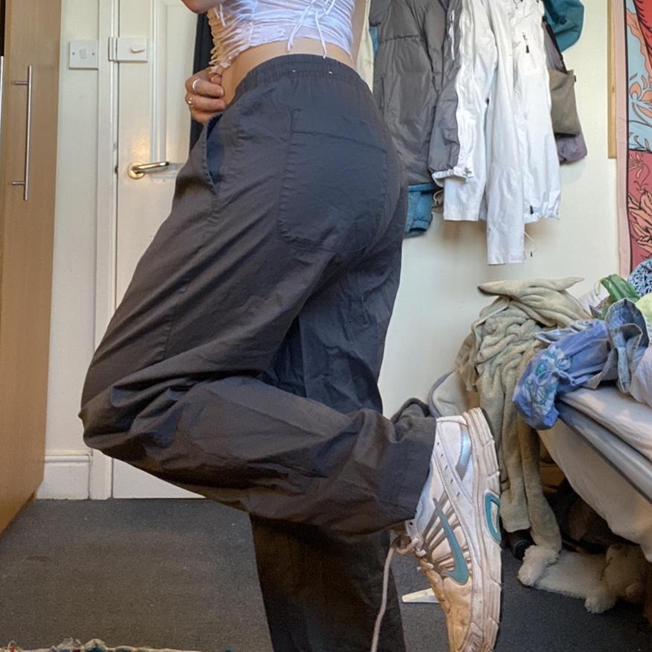 lovely dark charcoal grey trackies from uniqlo in a... - Depop