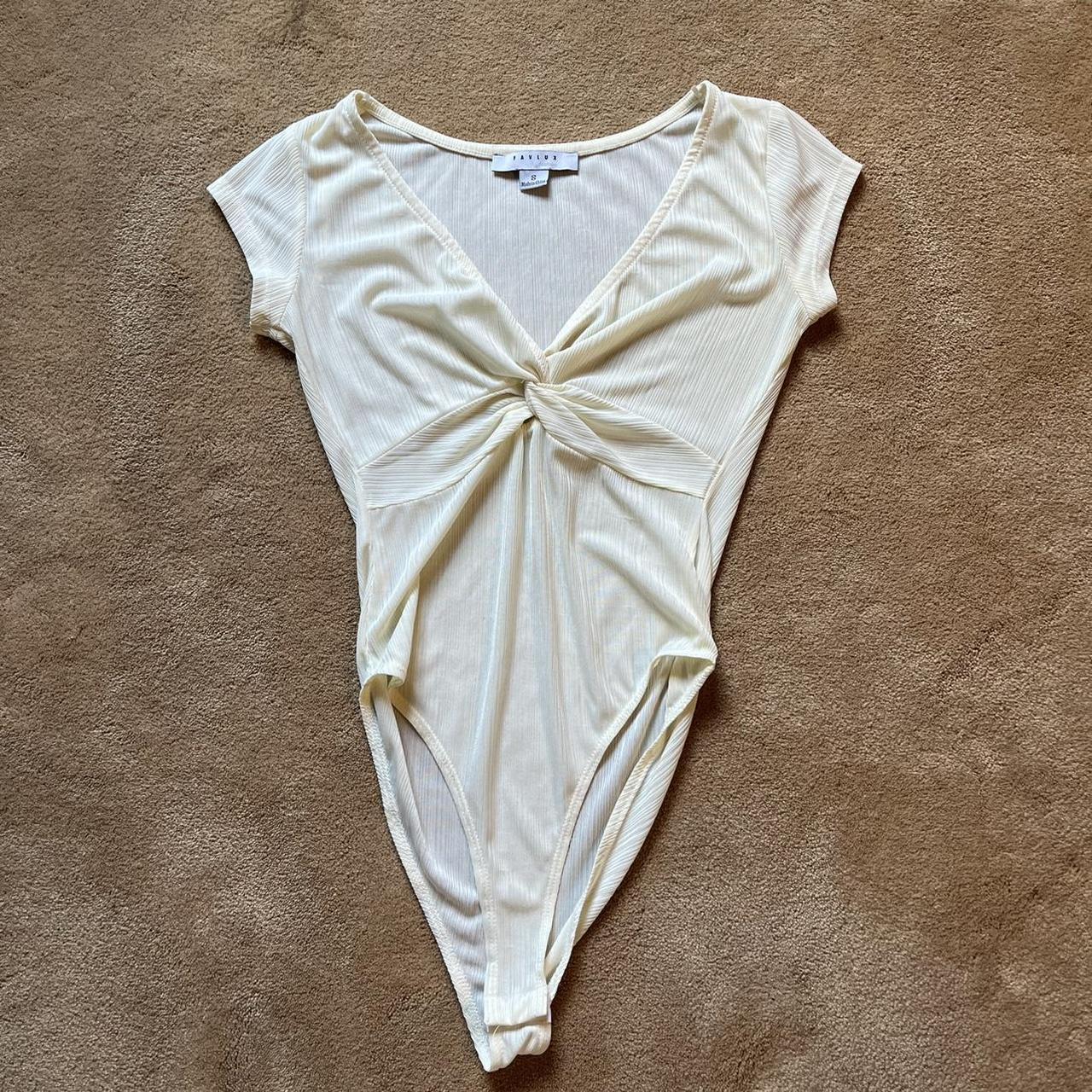 Sheer Sexy Pale Yellow Bodysuit Great for going out... - Depop