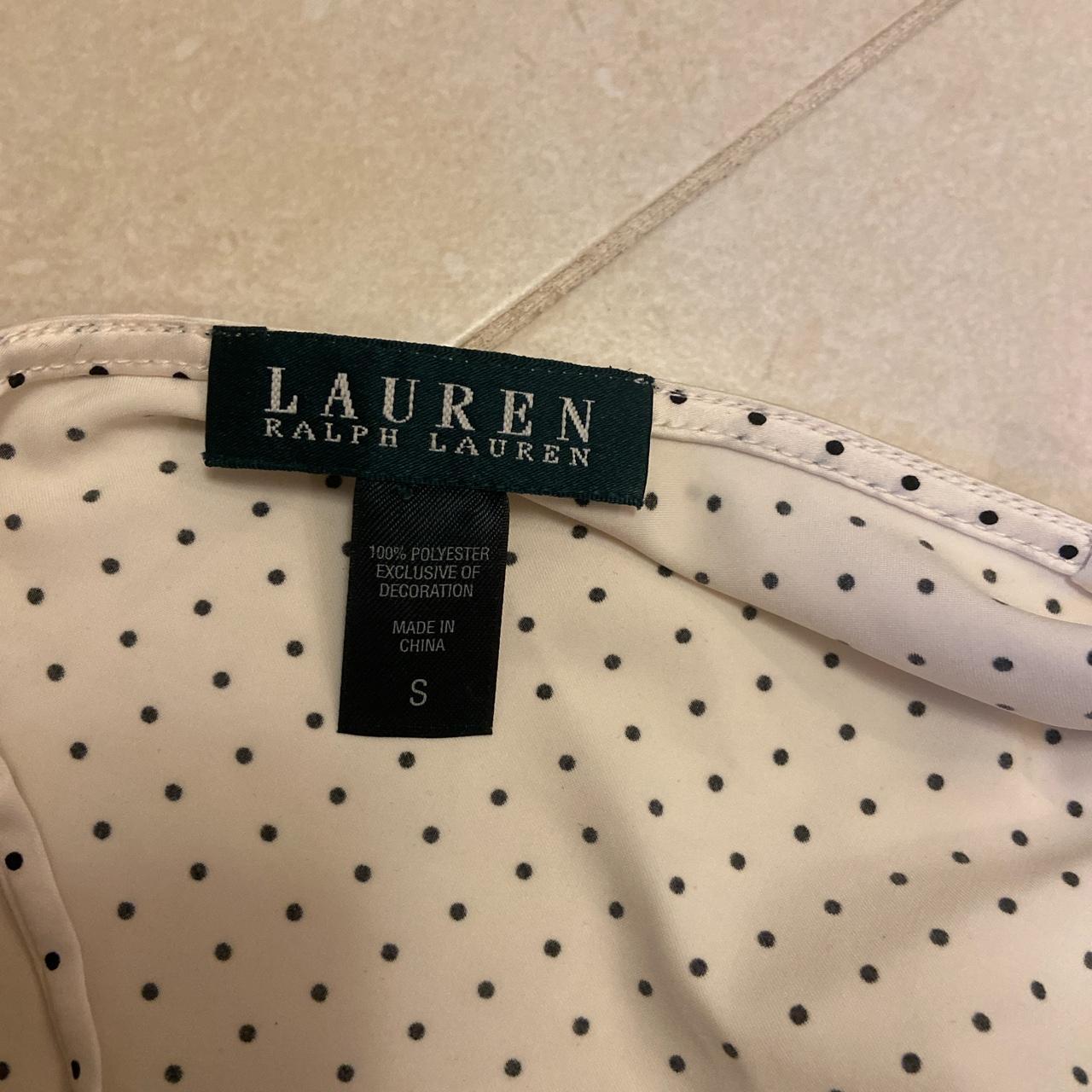 Ralph Lauren black and white Polka dot silk tank... - Depop