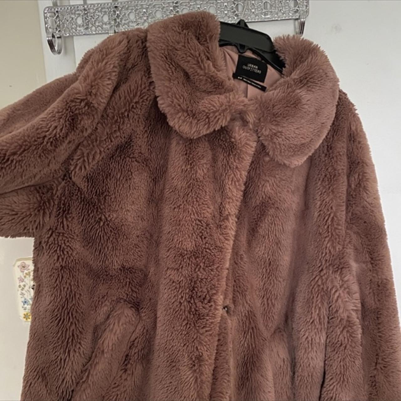 UO Oversized brown faux fur coat In good condition... - Depop