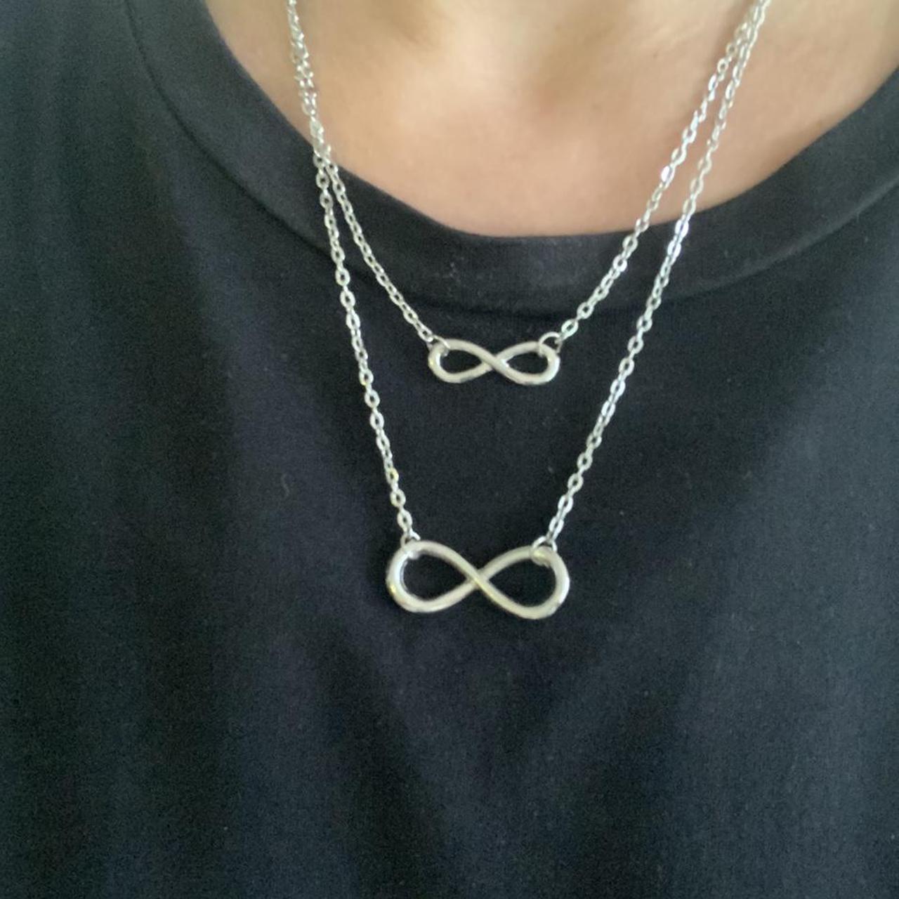 New Silver multilayer double infinity chain ... - Depop