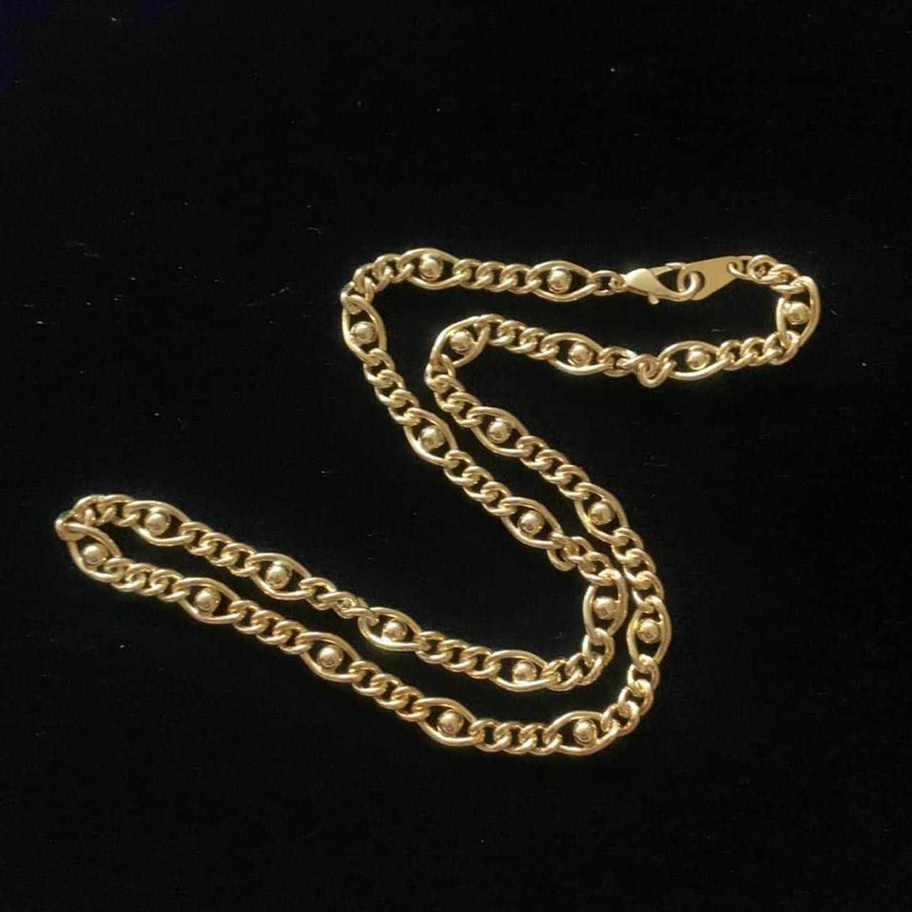 Gold plated 17 Inches Chain Necklace Sphere detail.... - Depop