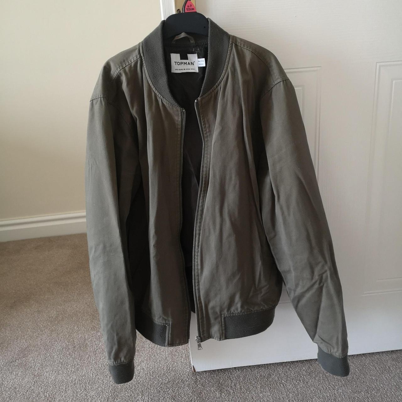 Khaki Topman bomber jacket Lightweight. No flaws... - Depop