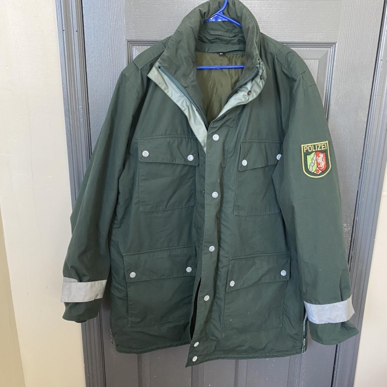 Vintage German green polizei jacket Boom!! 3m cuffs,... - Depop