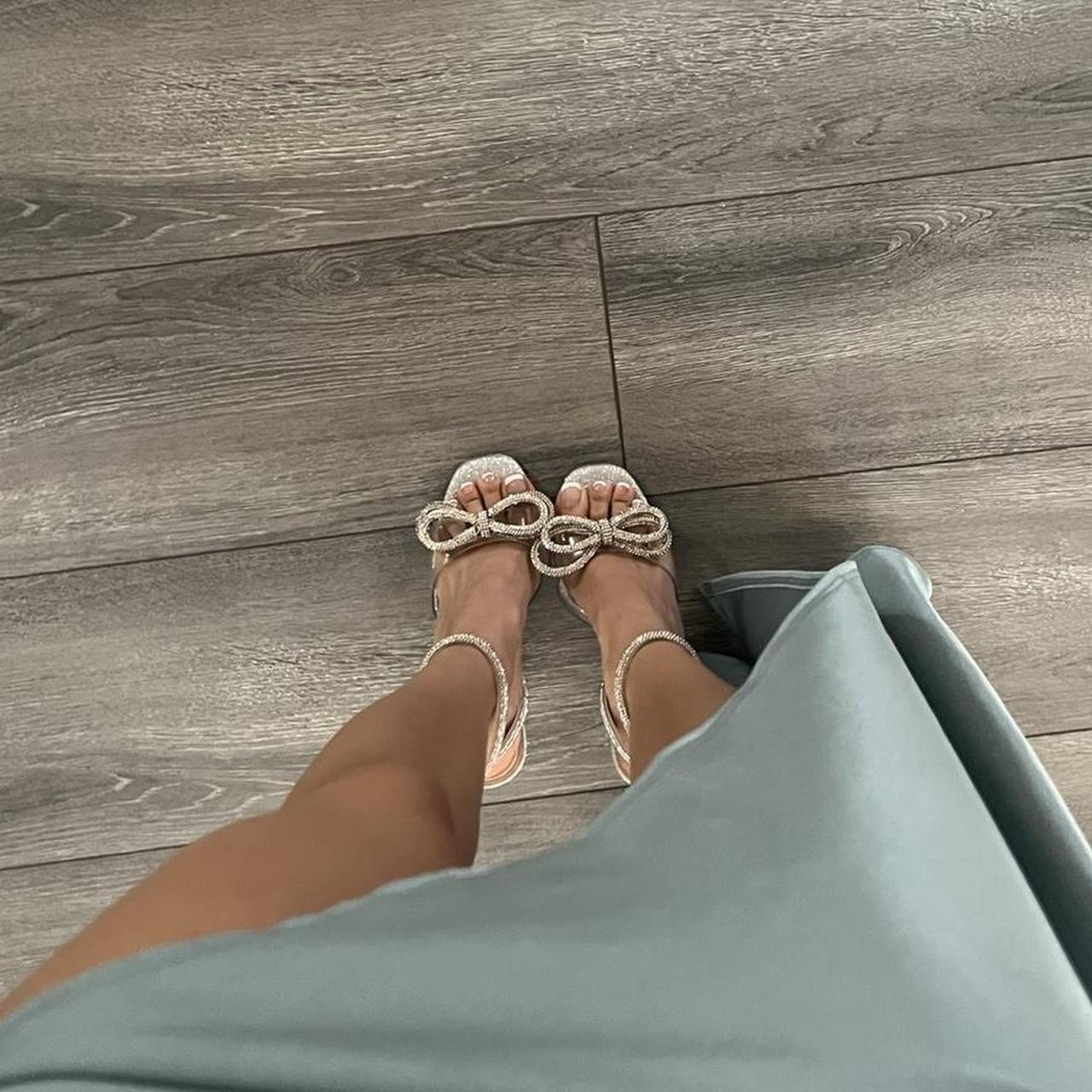 Sparkly Gianni Bini bow heels Worn once Retail... - Depop