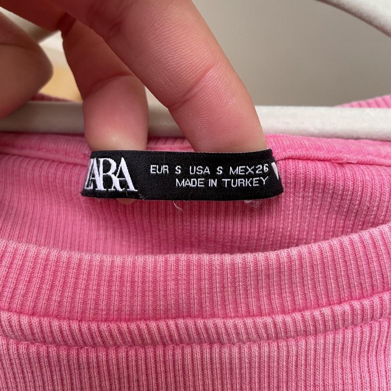 pink zara ruffled sleeve shirt! super cute and such... - Depop