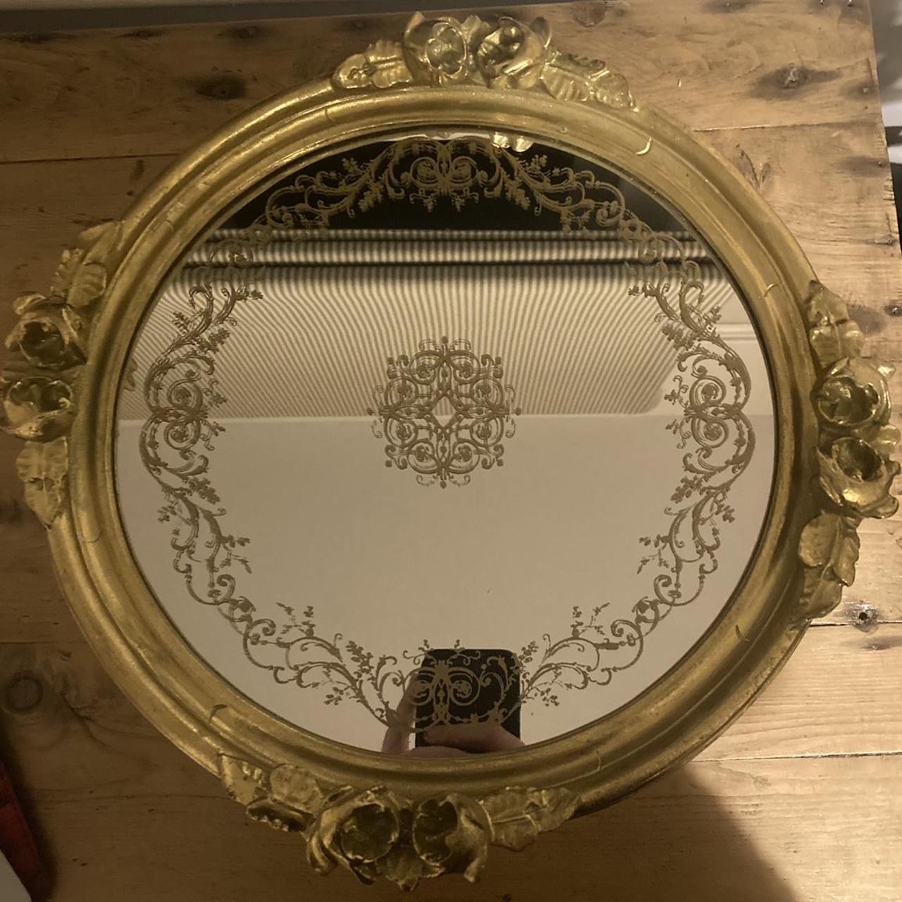 Papillon Living Gold Decorative Rose Mirror Wooden... - Depop