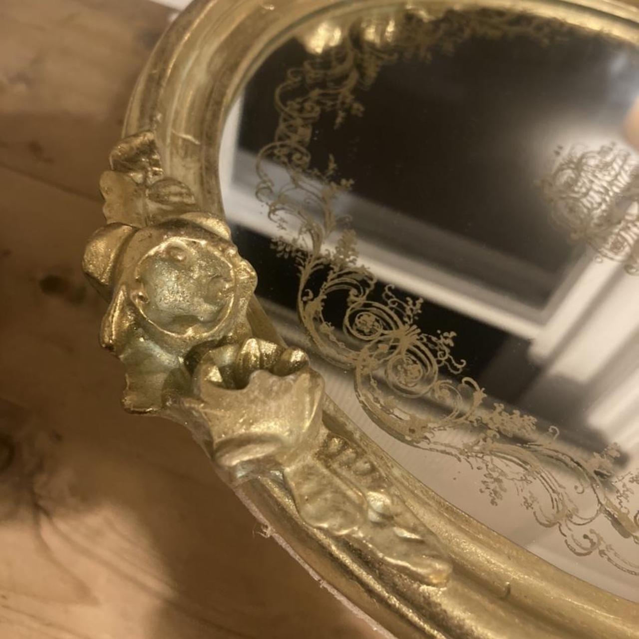 Papillon Living Gold Decorative Rose Mirror Wooden... - Depop
