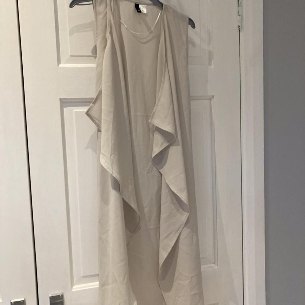 Women’s cream H&M waterfall style jacket with belt... - Depop