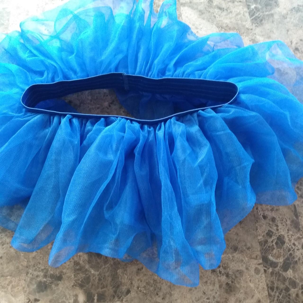 Poofy blue polyester ruffled skirt! Cute for a... - Depop
