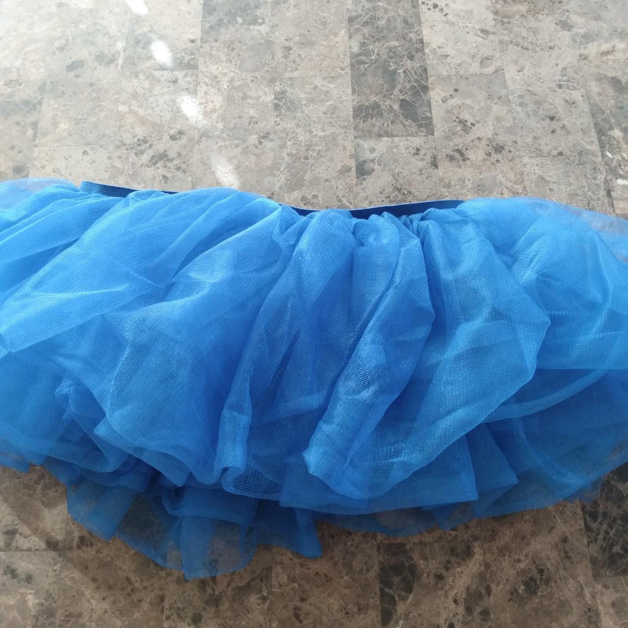 Poofy blue polyester ruffled skirt! Cute for a... - Depop