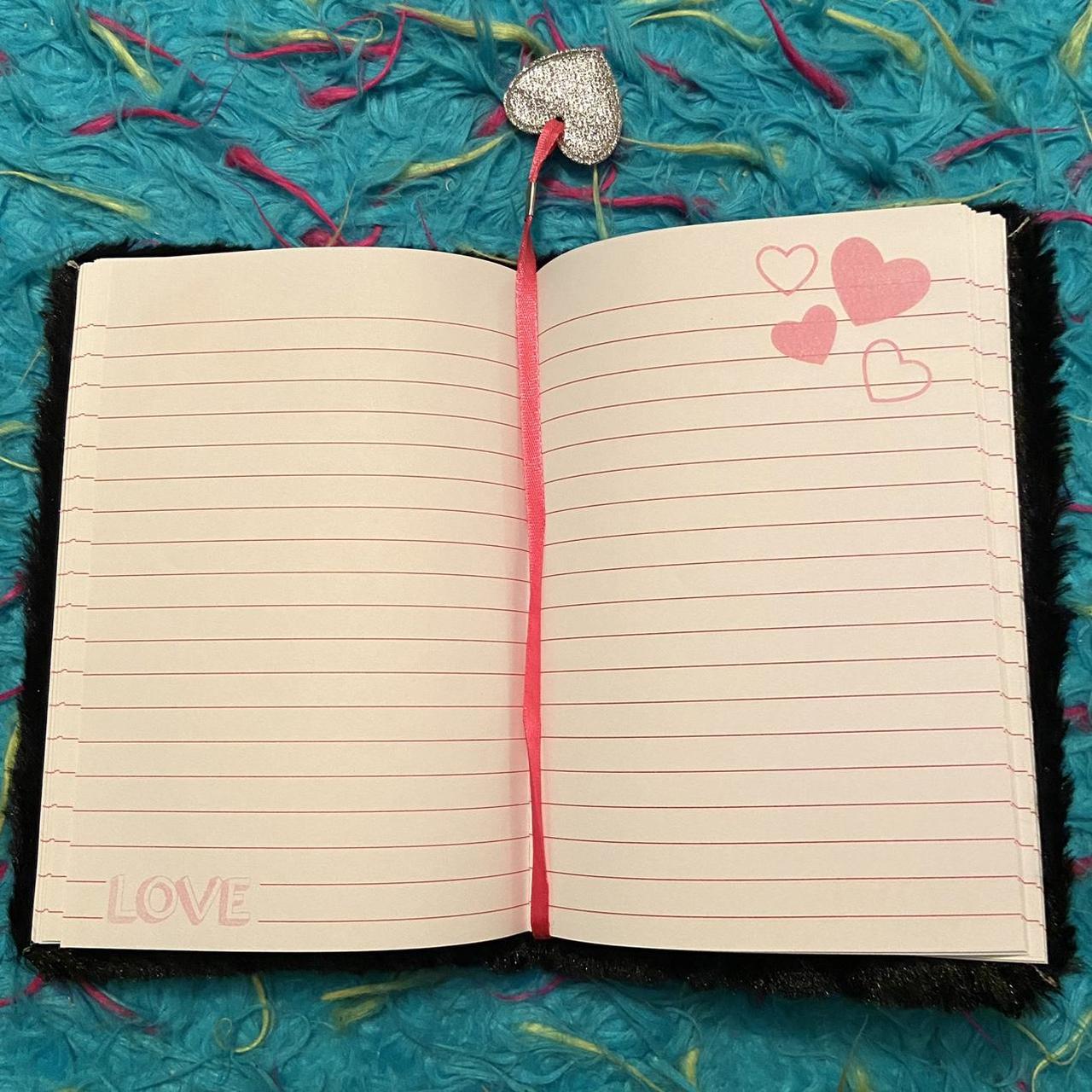 Super cute fuzzy notebook, has a built in bookmark.... - Depop