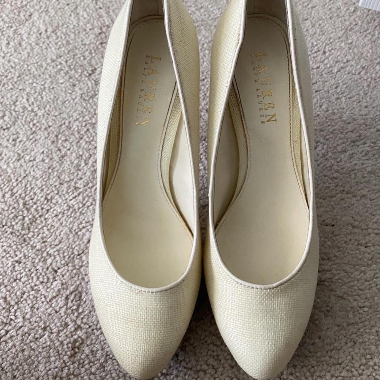 Ralph Lauren Women's Cream Courts | Depop