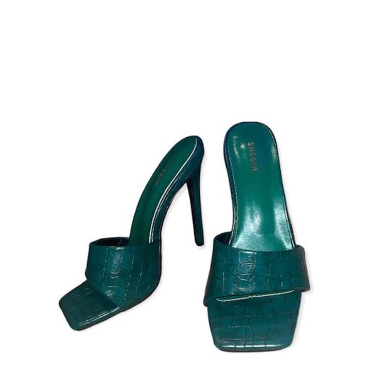 emerald green snakeskin heels. 3-inch heel.... - Depop