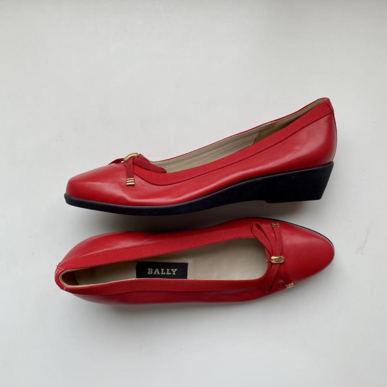 Bally Women's Red and Gold Courts | Depop