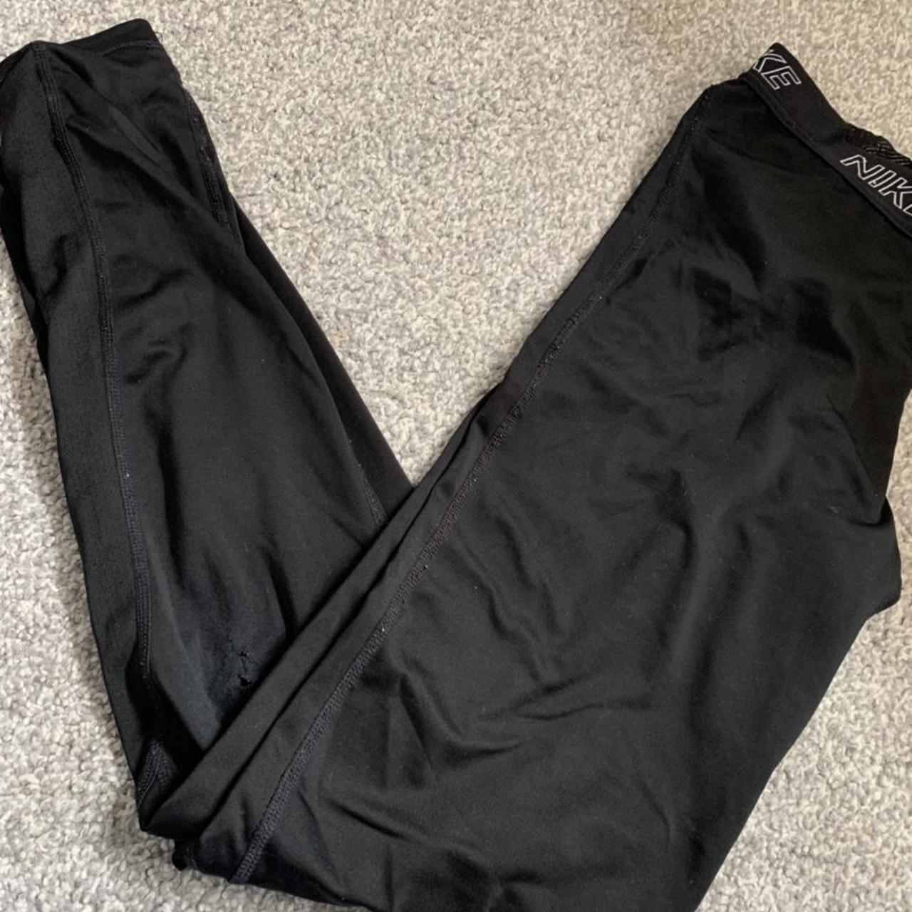 Nike pro leggings slight rip on knee as shown... - Depop